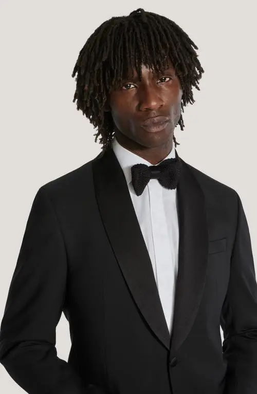 JACK VICTOR Ethan Shawl Collar Wool Tuxedo - Black