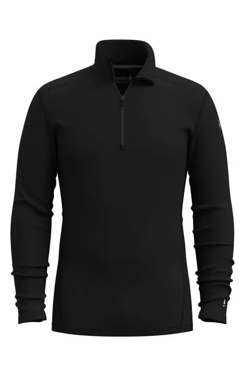Smartwool Classic Thermal Merino Base Layer Quarter Zip Pullover - Black