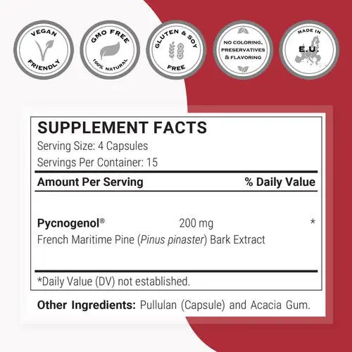 SUPERSMART Pycnogenol 200mg Per Day