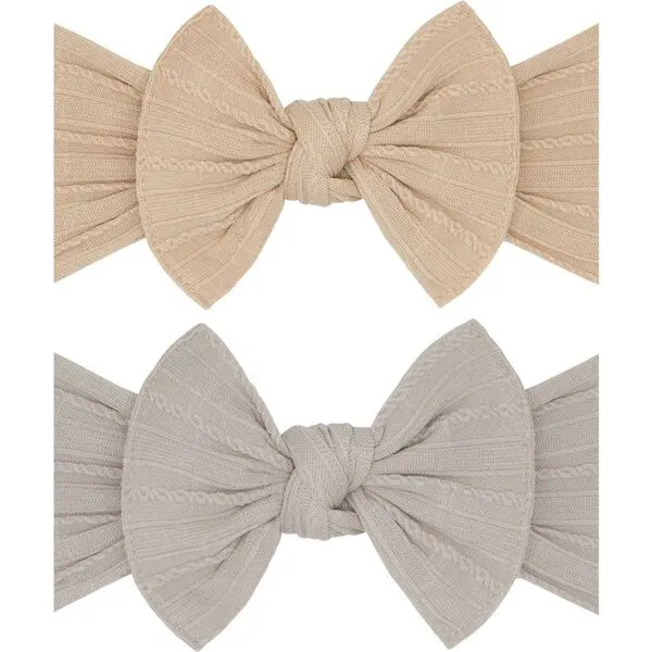 BABY BLING 2-pack Bow Headbands - Blush Mushroom