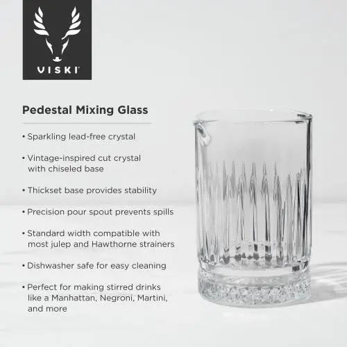 VISKI Pedestal Crystal Mixing Glass