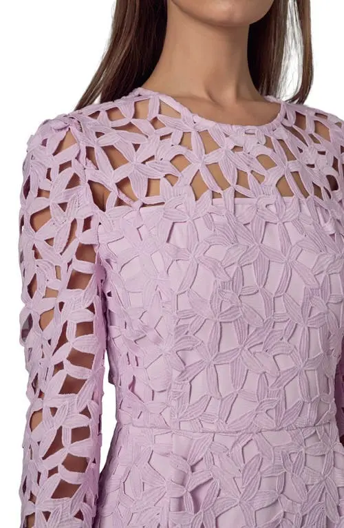 Endless Rose Floral Lace Long Sleeve Minidress - Lilac