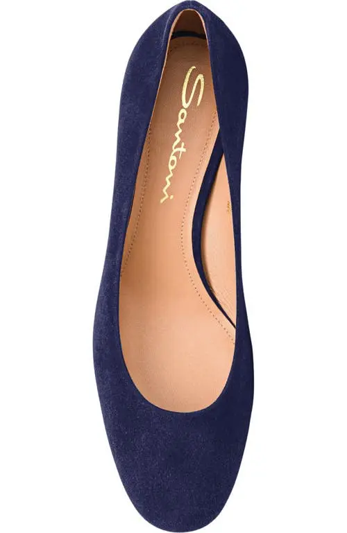 Santoni Seta Suede Adriatico Pumps - Blue
