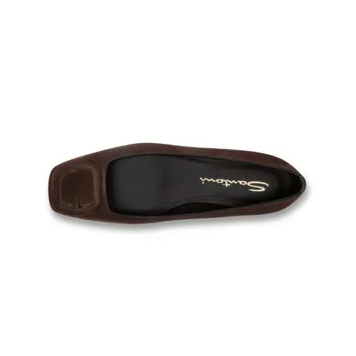 Santoni Suede Ballet Flats With Double-buckle Embellishment
