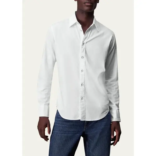 Rag & Bone Tomlin Stretch Dobby Shirt - Mdblue