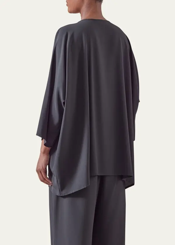 Eskandar Boat Neck Longline Top - Black