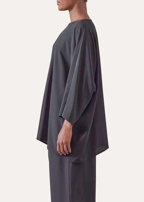 Eskandar Boat Neck Longline Top - Black