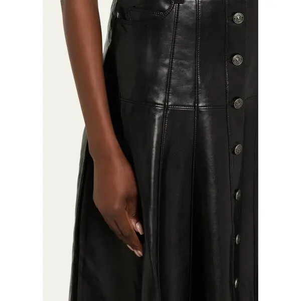 Cinq À Sept Veena Vegan Leather Midi Skirt - Black