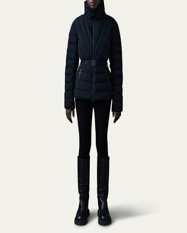 Mackage Elita Down Ski Jacket With Shearling Trim - Black