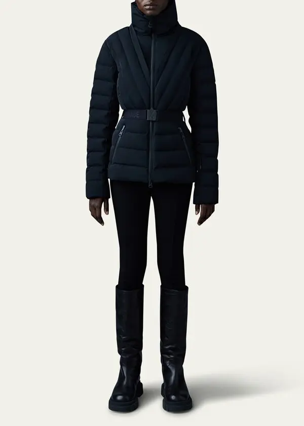 Mackage Elita Down Ski Jacket With Shearling Trim - Black