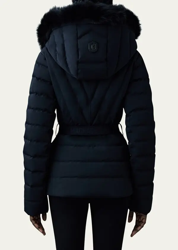 Mackage Elita Down Ski Jacket With Shearling Trim - Black