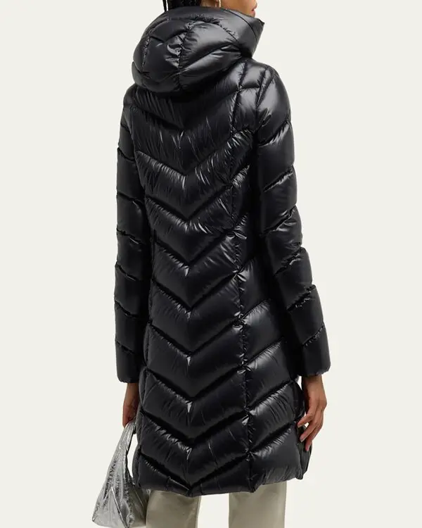 Moncler Marus Long Chevron-quilted Jacket