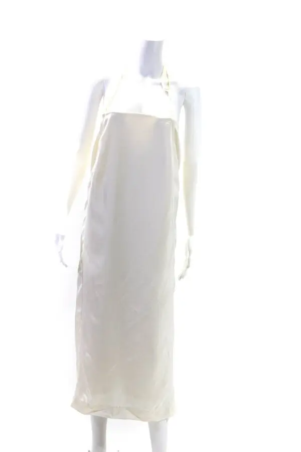Jacquemus Sleeveless Halter Neck Maxi Dress In White - 14% Off |  Editorialist