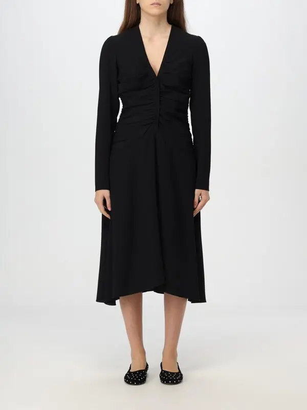 N° 21 Gathered Midi Dress - Black