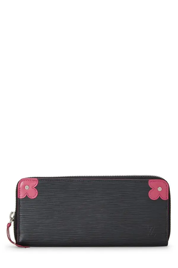 LOUIS VUITTON Epi Blooming Corners Clemence Wallet - Black