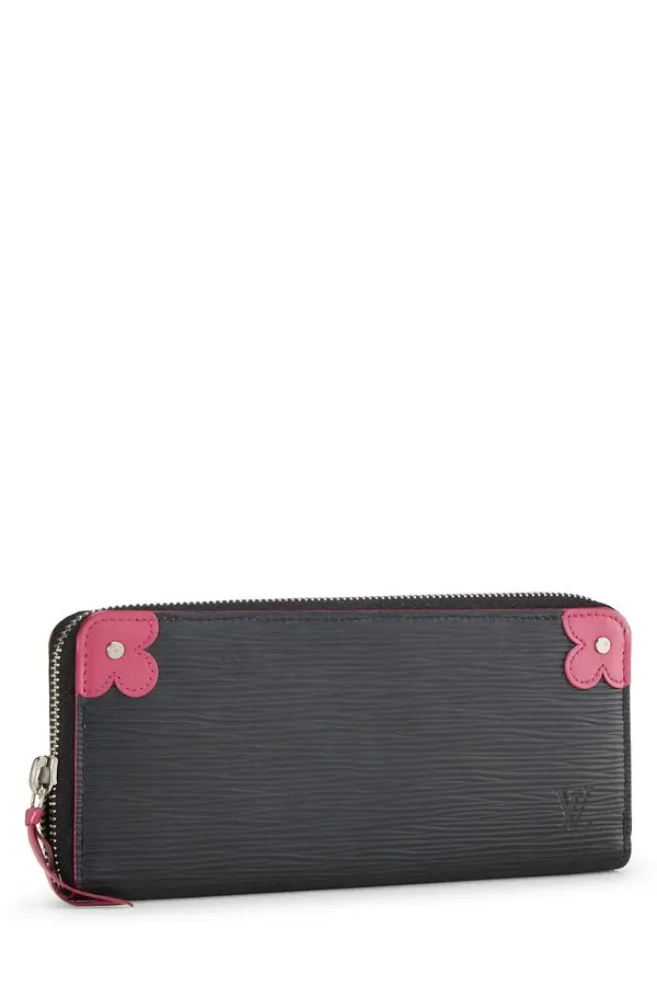 LOUIS VUITTON Epi Blooming Corners Clemence Wallet - Black