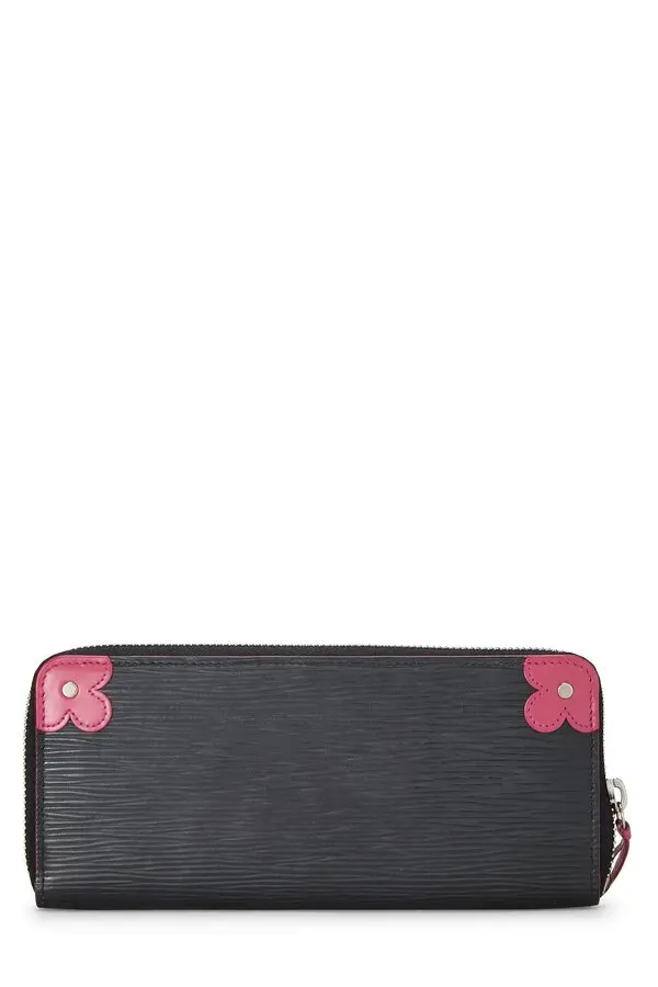 LOUIS VUITTON Epi Blooming Corners Clemence Wallet - Black