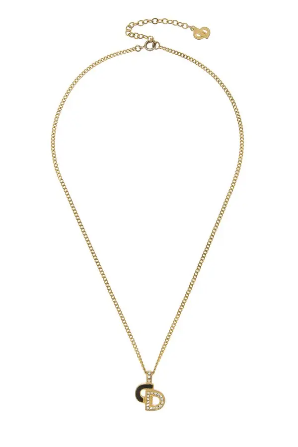 Dior Cd' Crystal Necklace - Gold