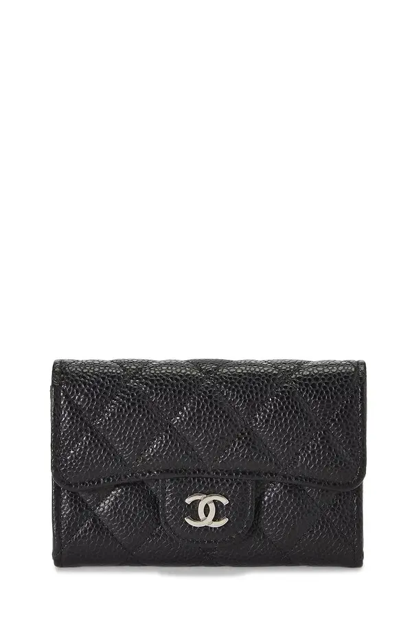 Chanel Caviar Classic Flap Card Holder - Black