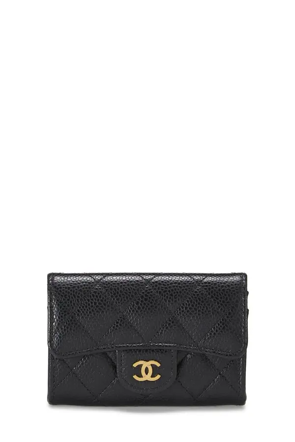 Chanel Caviar Classic Flap Card Holder - Black