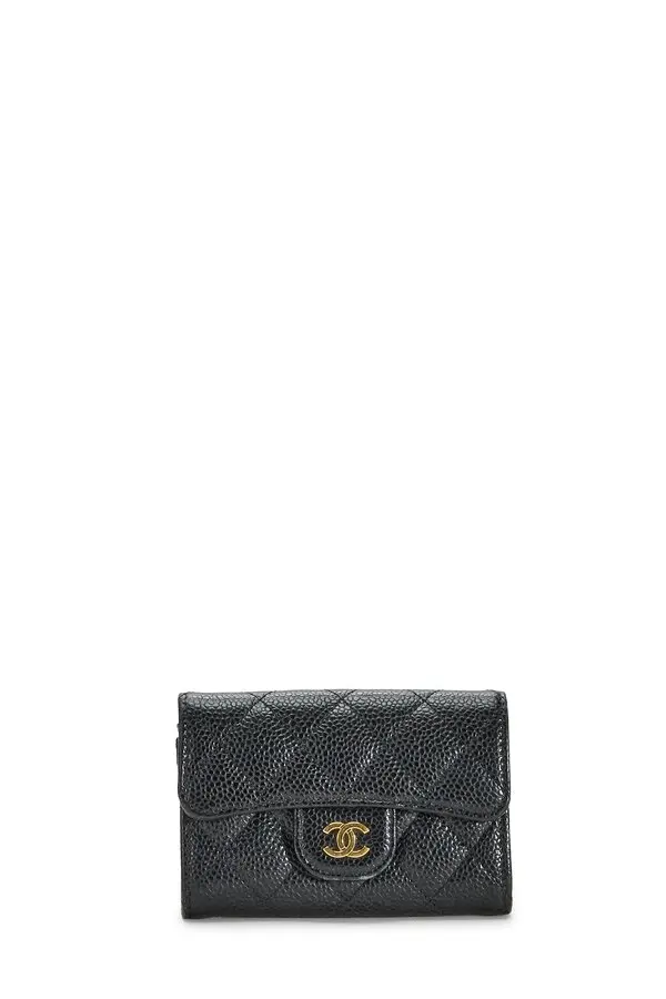 Chanel Caviar Classic Flap Card Holder - Black