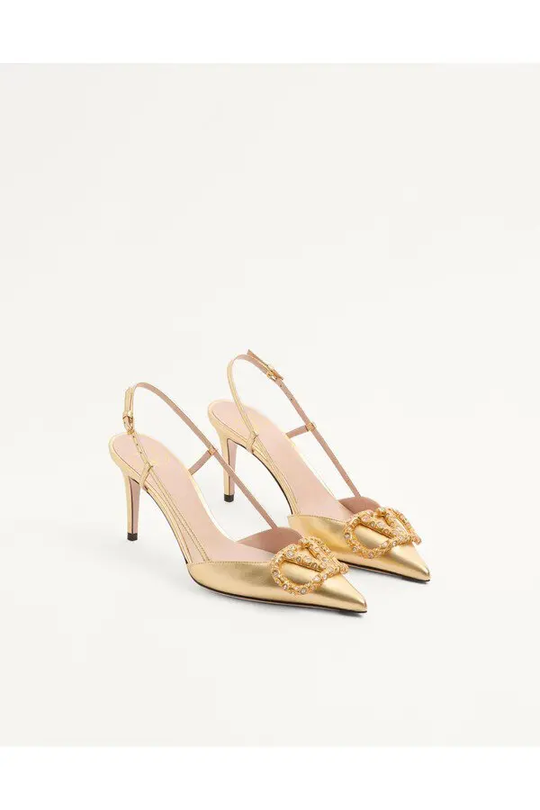 Valentino Garavani Vlogo Signature Slingback Pump - Natural