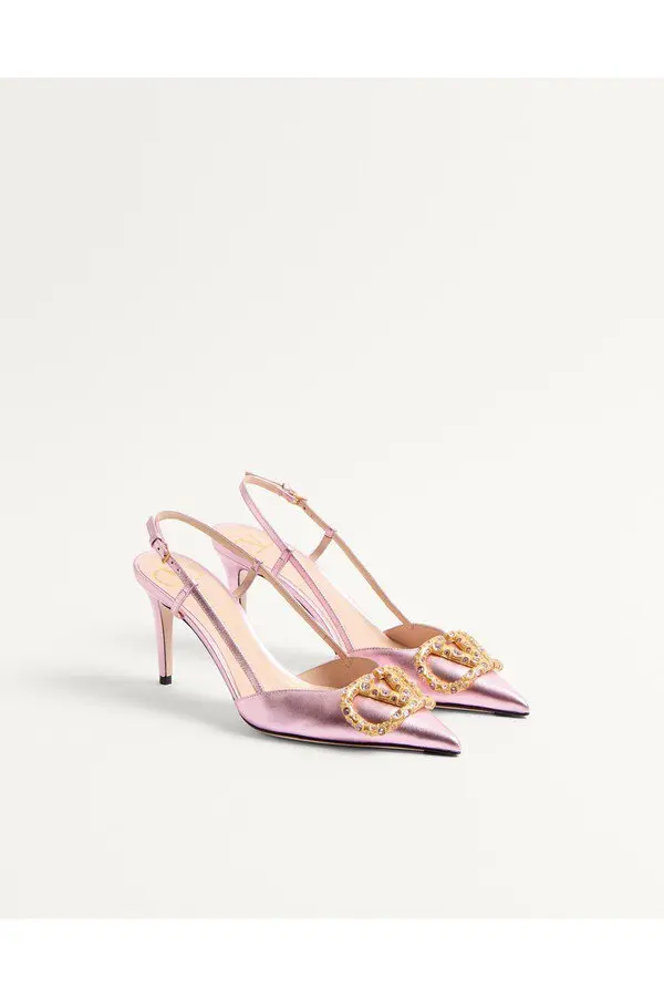 Valentino Garavani Vlogo Signature Slingback Pump - Natural