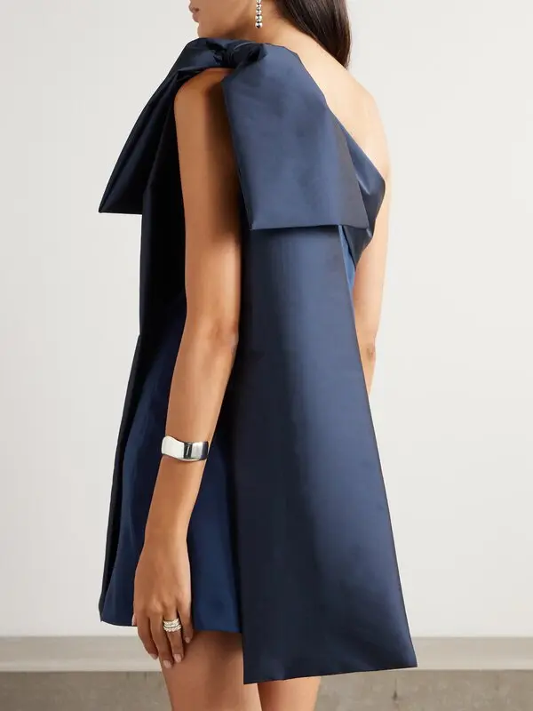 Buy Bernadette Adrian Bow-embellished One-shoulder Mini Dress - Blue At 50%  Off | Editorialist