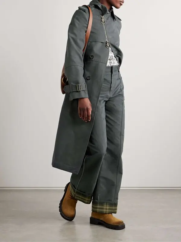 Burberry Checked Twill-trimmed Cotton-blend Pants