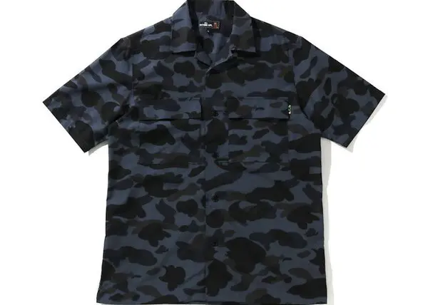 A BATHING APE Mr Camo Open Collar Shirt