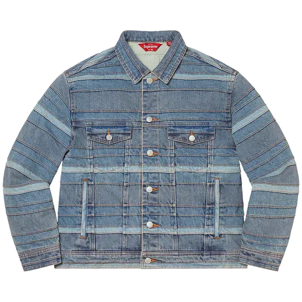 Supreme Layered Denim Trucker Jacket - Blue