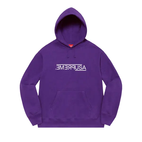 Supreme Usa Hooded Sweatshirt - Purple