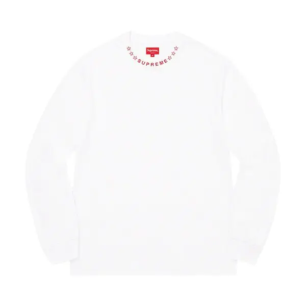 Supreme Stars Collar Long-sleeve Top - White