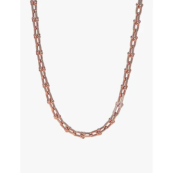 Tiffany & Co. Hardwear Diamond Link Necklace - Rose Gold