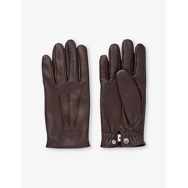 Sandro Smooth Leather Gloves - Bruns