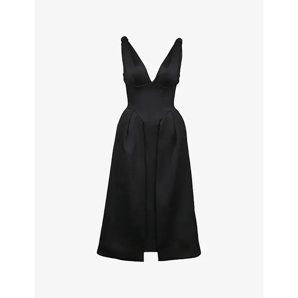 long black dress characters SAU LEE Isabella Maxi Dress, Black main image 1