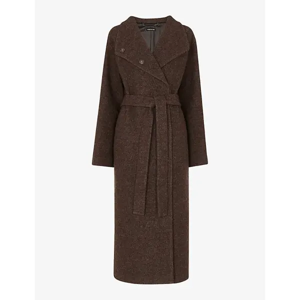 Whistles Funnel-neck Wool Coat - Cream