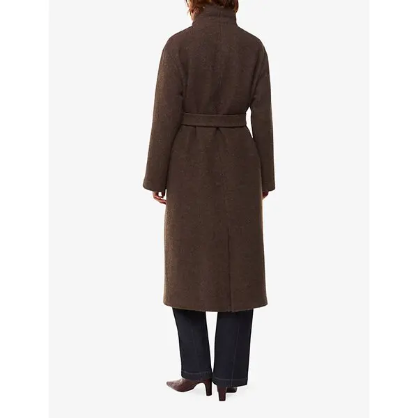 Whistles Funnel-neck Wool Coat - Cream