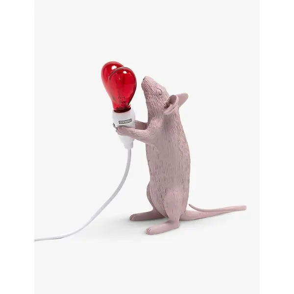 SELETTI Heart-bulb Resin Mouse Lamp 14.5cm