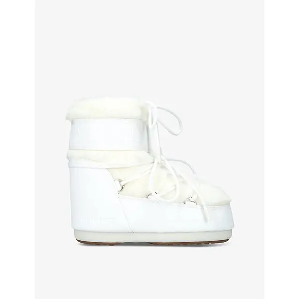 Moon Boot Icon Low Faux-fur And Leather Snow Boots - White