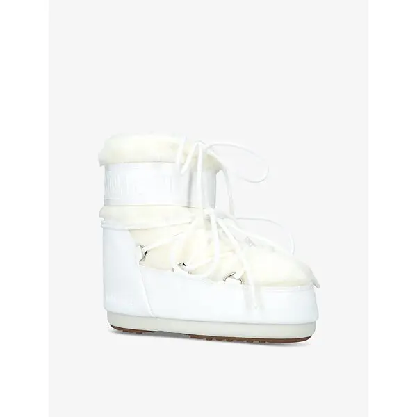 Moon Boot Icon Low Faux-fur And Leather Snow Boots - White