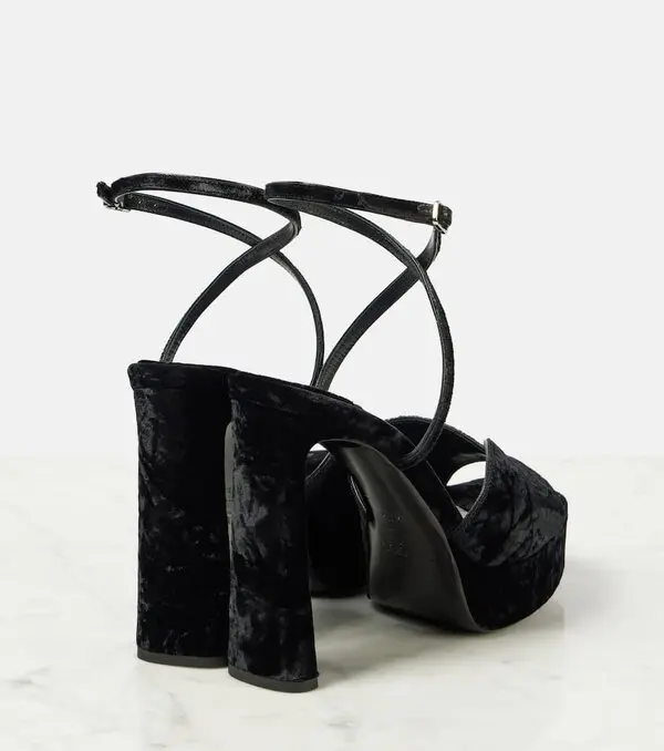 JIMMY CHOO Karli 125 Velvet Platform Sandals