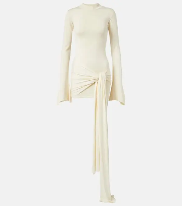 AYA MUSE Gathered Silk-blend Minidress