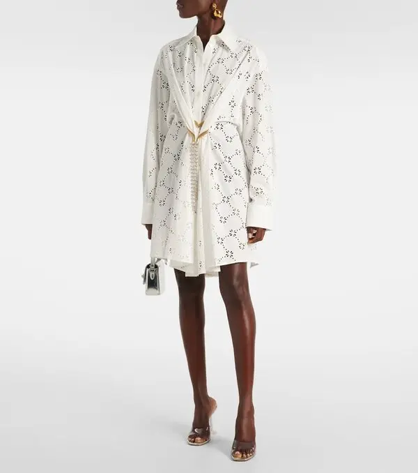 AREA Draped Shirt Dress