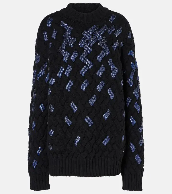 Dries Van Noten Sequined Virgin Wool Sweater