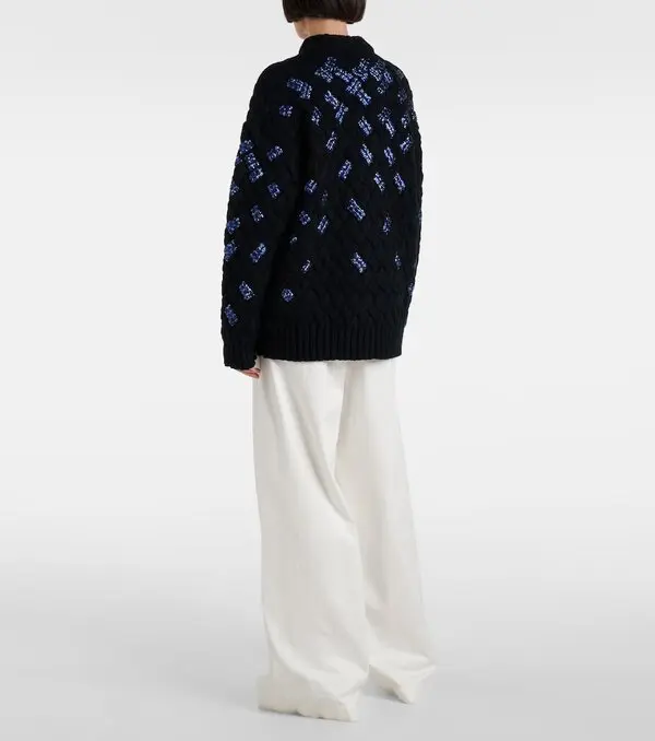 Dries Van Noten Sequined Virgin Wool Sweater