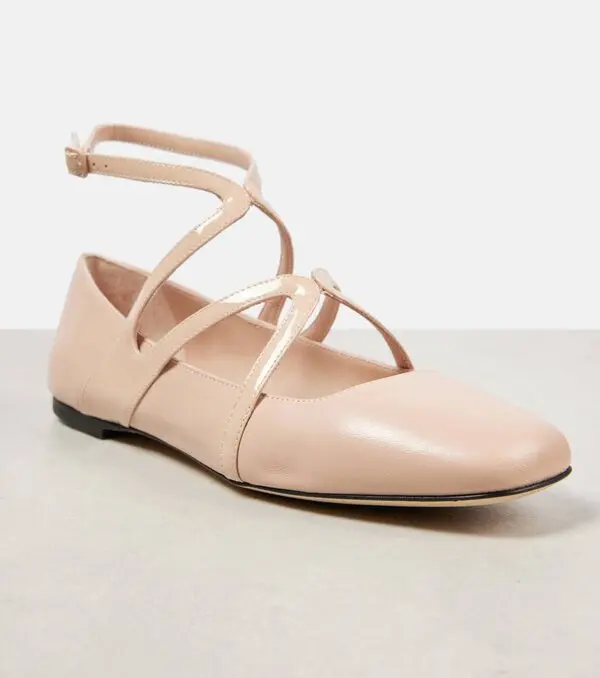 JIMMY CHOO Astoria Leather Ballet Flats