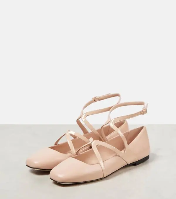 JIMMY CHOO Astoria Leather Ballet Flats