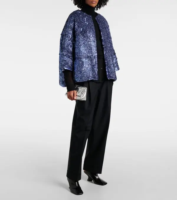 Dries Van Noten Sequined Jacket - Blue