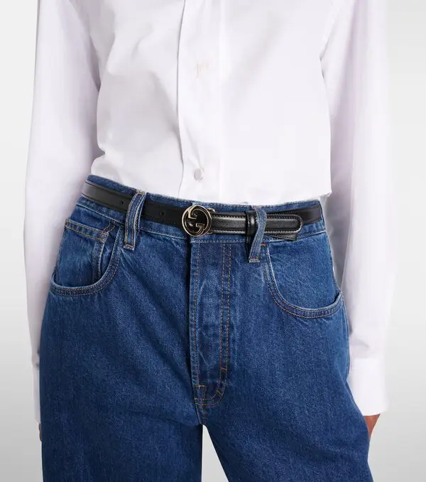 Gucci Blondie Interlocking G Leather Belt